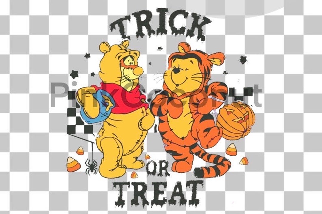 Trick or Treat Bear Halloween PNG JPG Bear and Tiger Cartoon Trendy ...