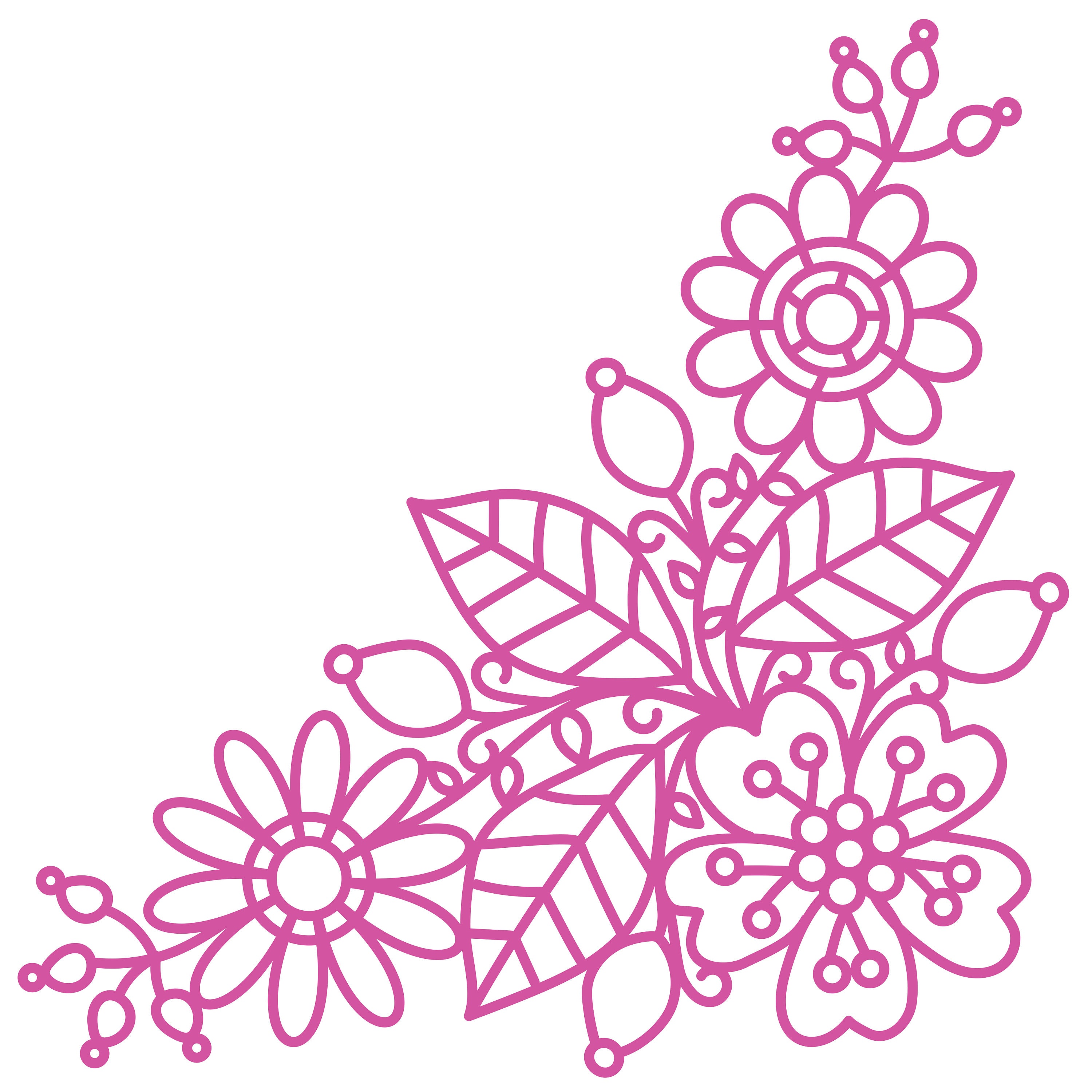 Flower Corner Cut File .SVG .DXF .PNG .pdf | Etsy