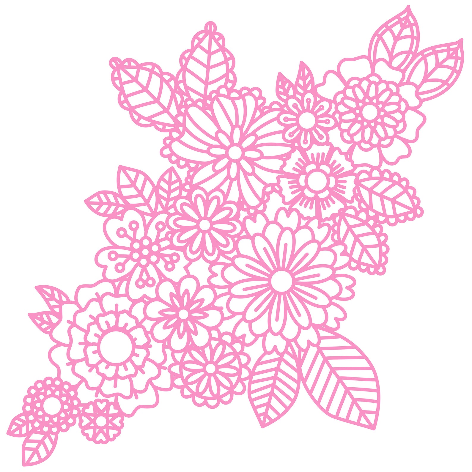 Flowers Digital Cut File zip Folder With .svg .dxf .png - Etsy
