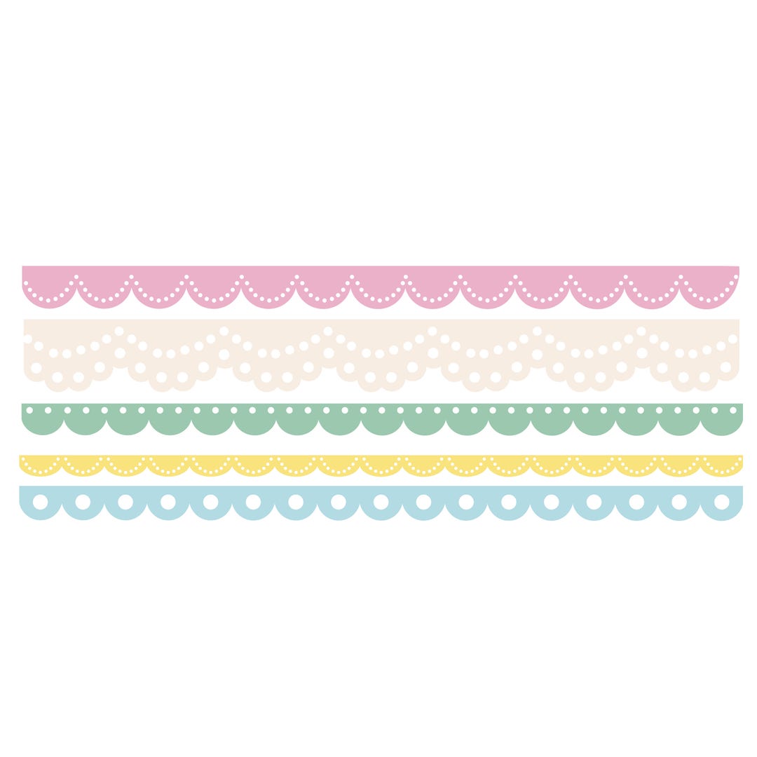 Scalloped Borders Cut File (zip Folder With .svg, .dxf, .png, .pdf, and ...