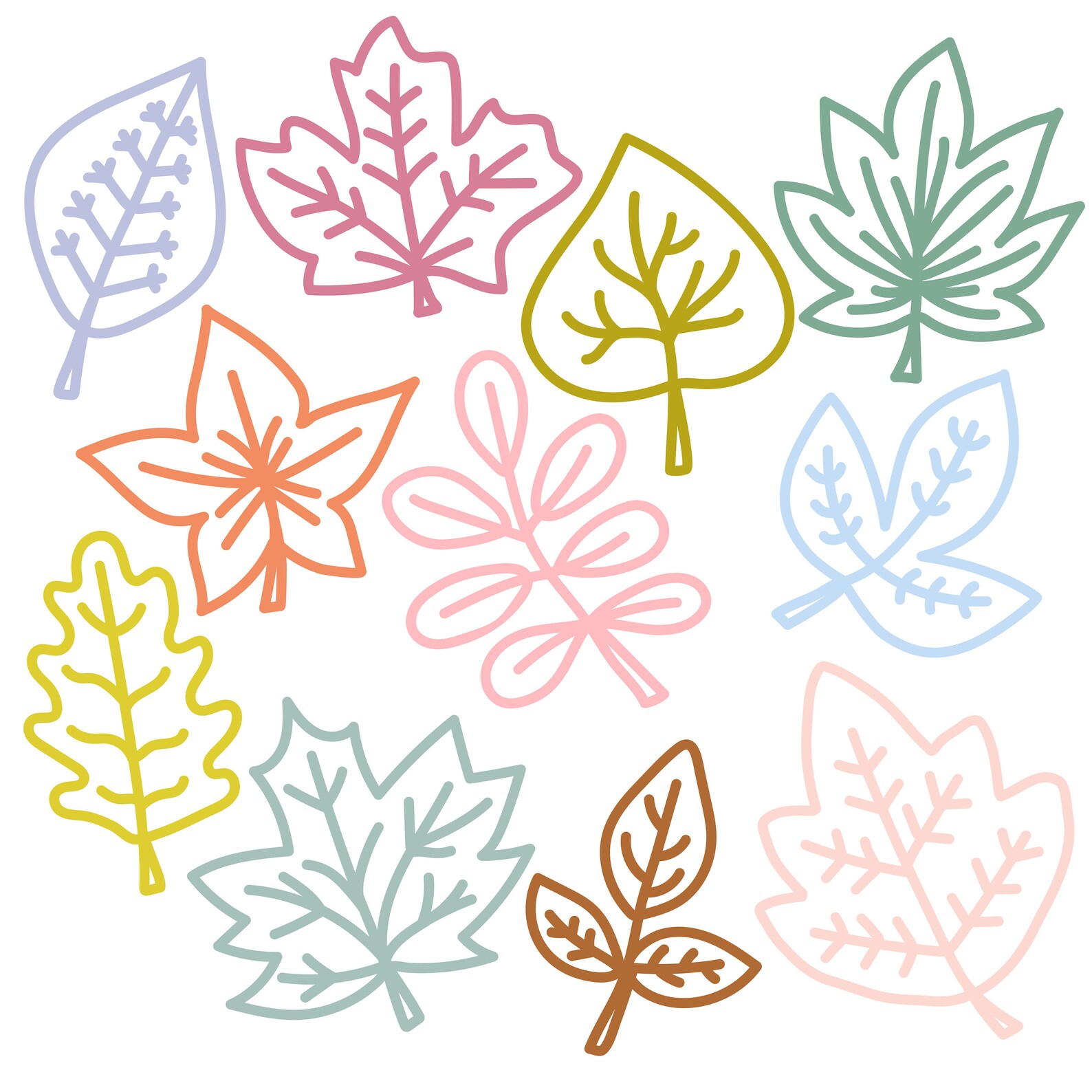 Leaves Cut File zip Folder With .svg .dxf .png .pdf and | Etsy UK