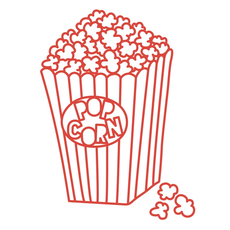 Popcorn Digital Cut File zip Folder With .svg .dxf .png - Etsy