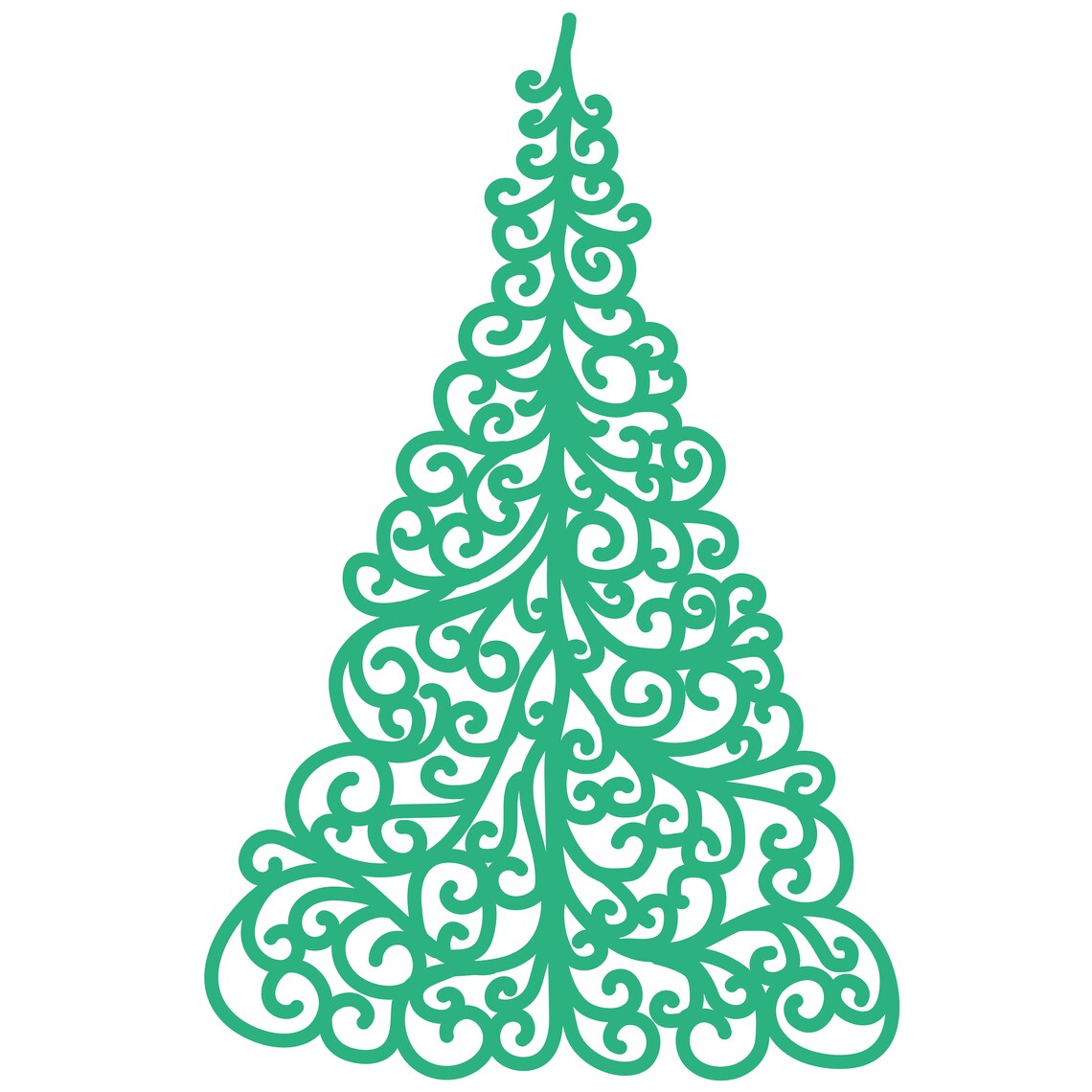 Christmas Tree Swirls Cut File .SVG .DXF .PNG .pdf - Etsy
