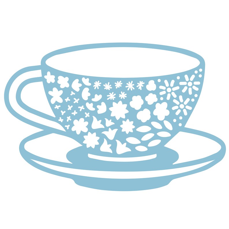Tea Cup Cut File .SVG .DXF .PNG .pdf | Etsy