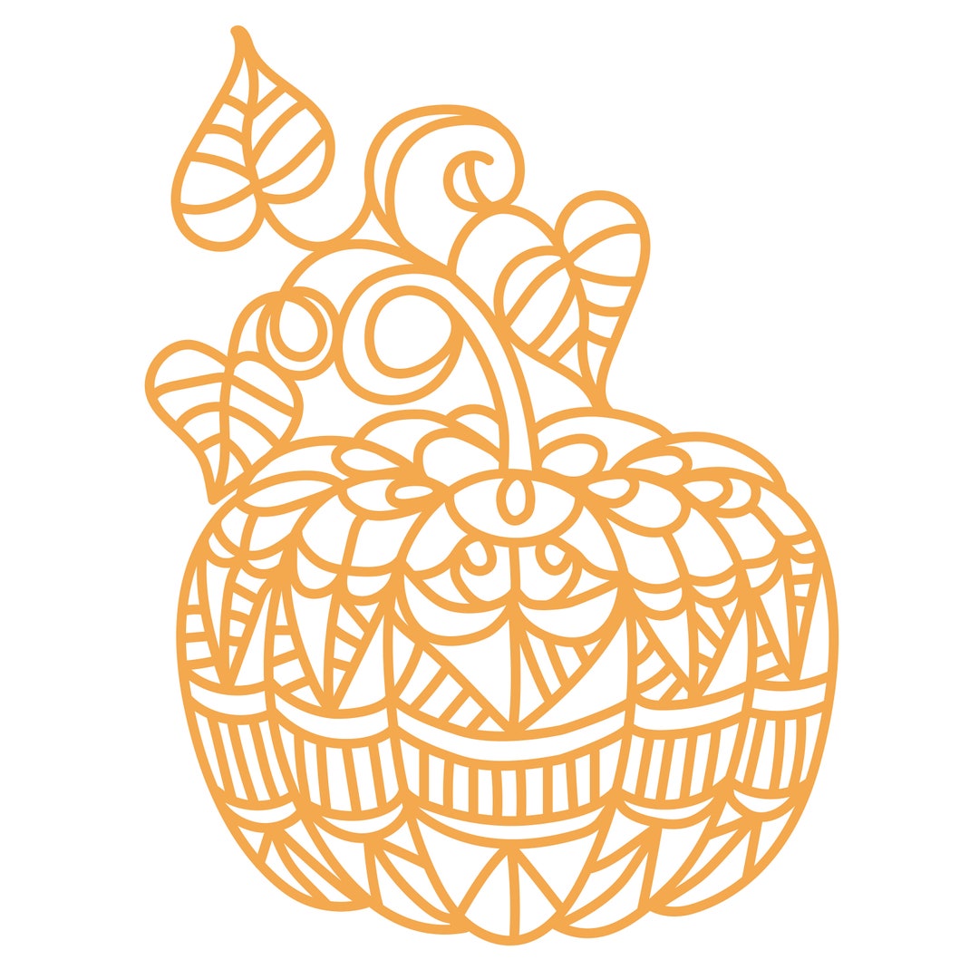 Pumpkin Fancy Cut File zip Folder With .svg, .dxf, .png, .pdf, and ...