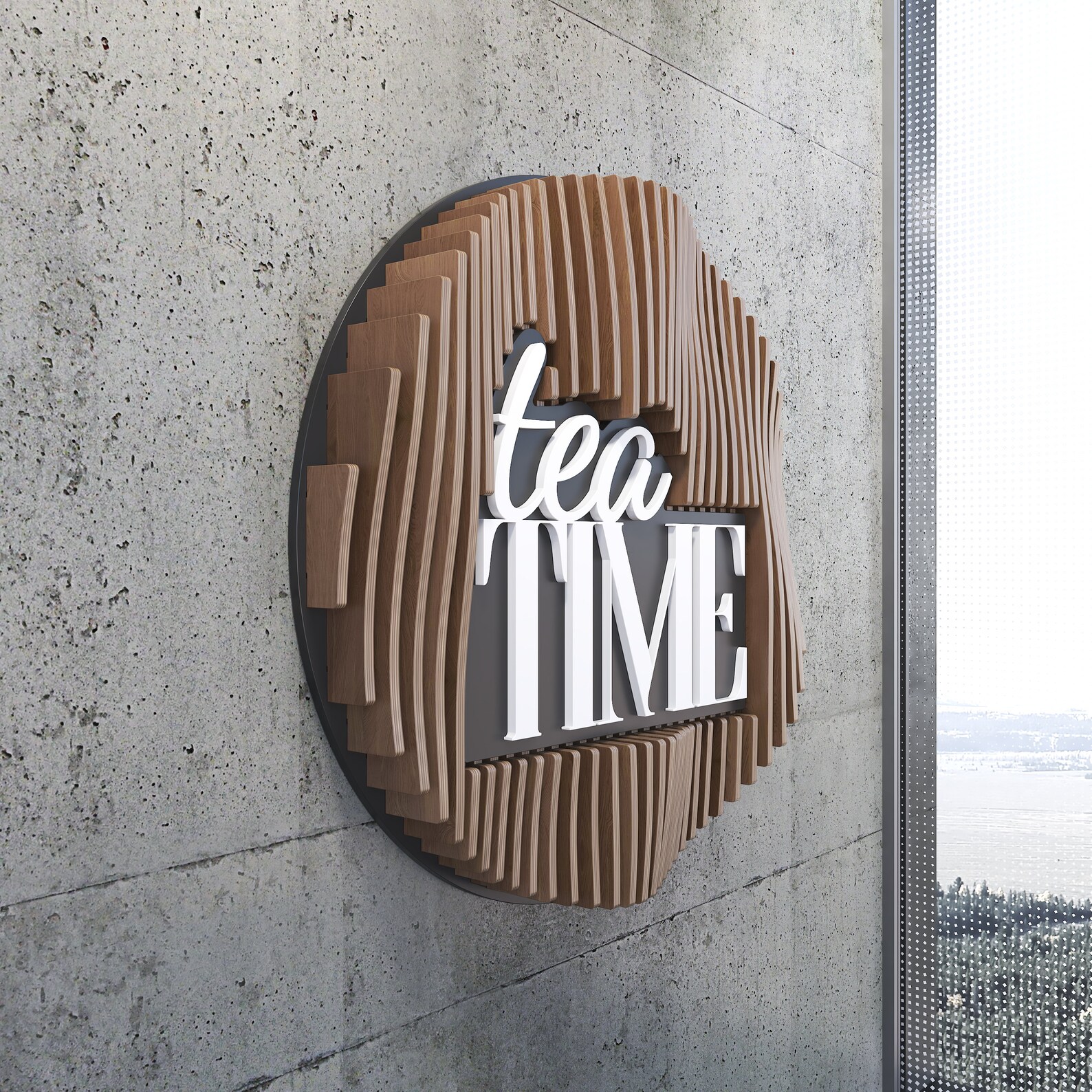 Parametric Wall Sign Tea Time / Cnc Cutting Files / Day Name / Wall ...