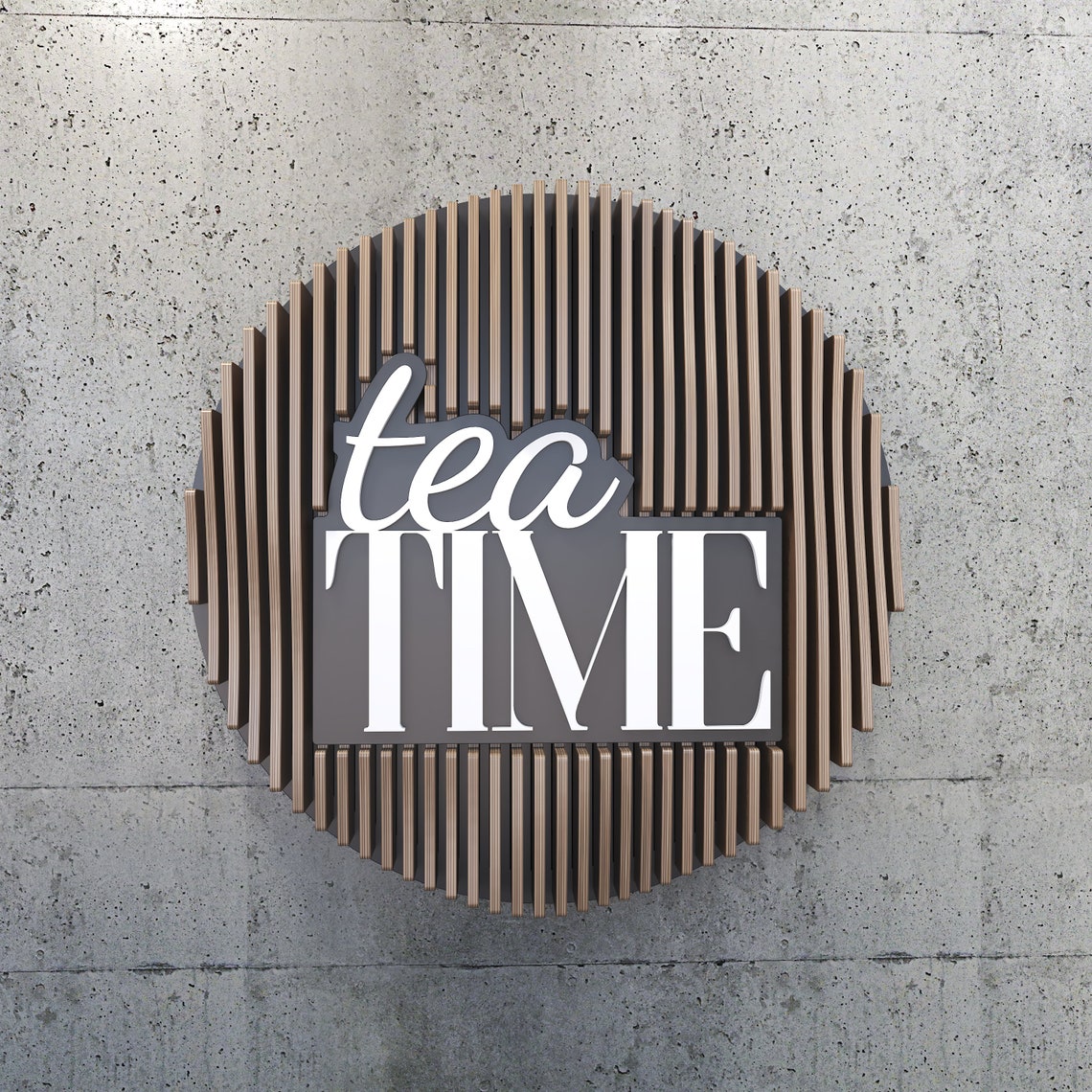 Parametric Wall Sign Tea Time / Cnc Cutting Files / Day Name / Wall ...