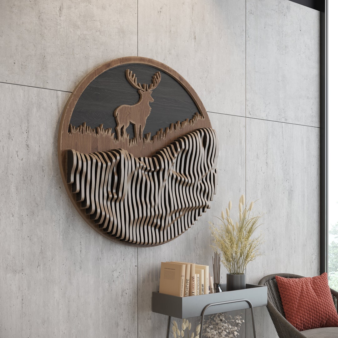 Parametric Wall Sign Deer / Cnc Cutting Files / Animal Figure / Wall ...