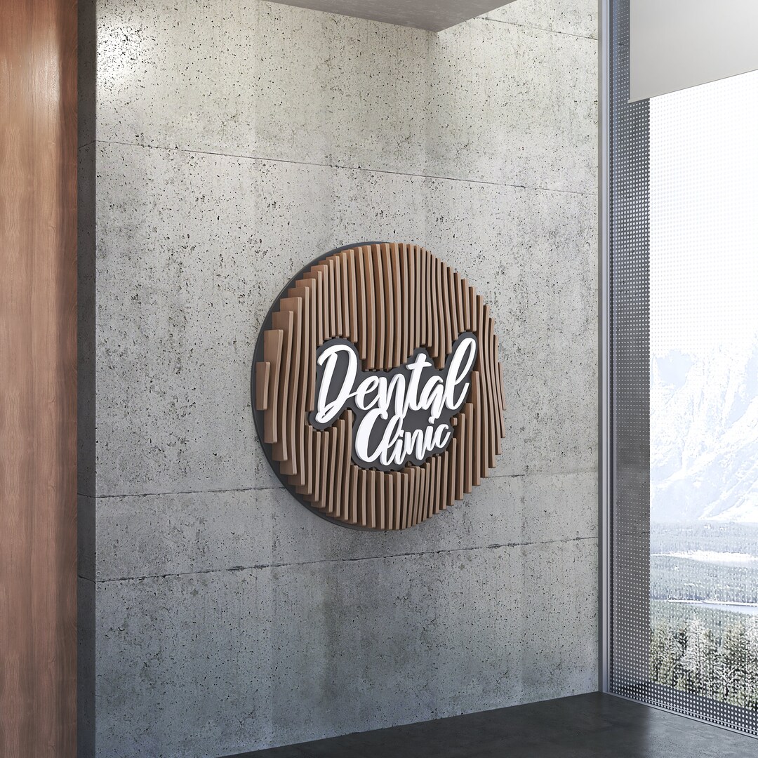 Parametric Wall Sign Dental Clinic / Cnc Cutting Files / Day Name ...