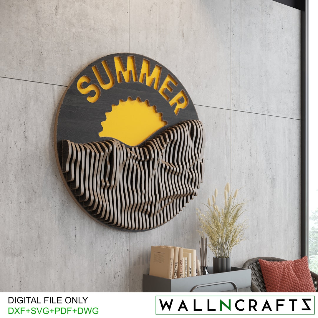 Parametric Wall Sign Summer / Cnc Cutting Files / Animal Figure / Wall ...