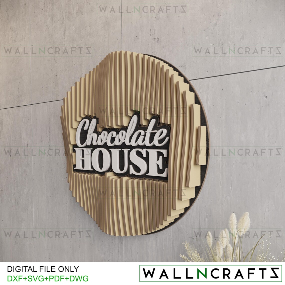 Parametric Wall Sign Chocolate House / Cnc Cutting Files / Eaitng Wall ...