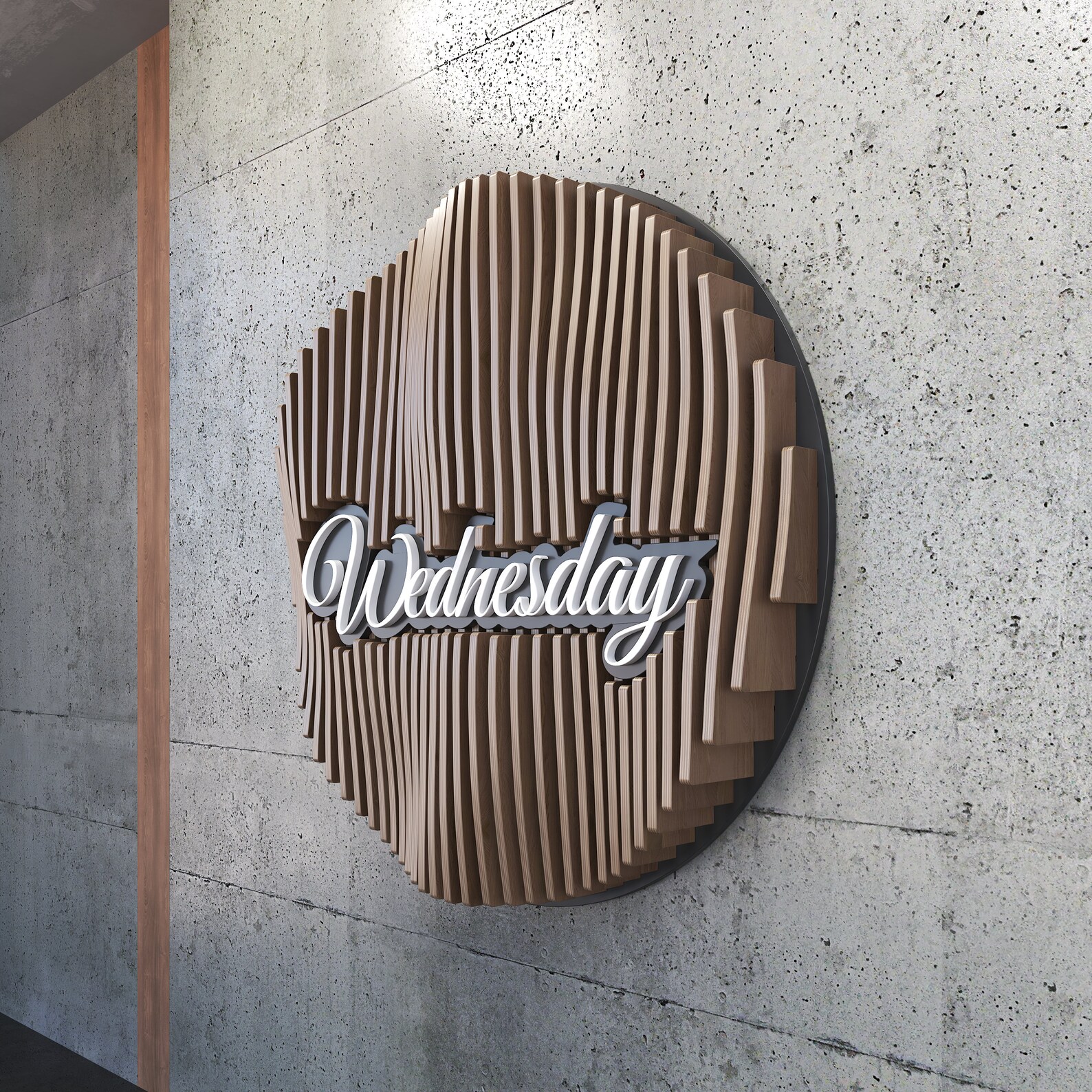 Parametric Wall Sign Wednesday / Cnc Cutting Files / Day Name / Wall ...