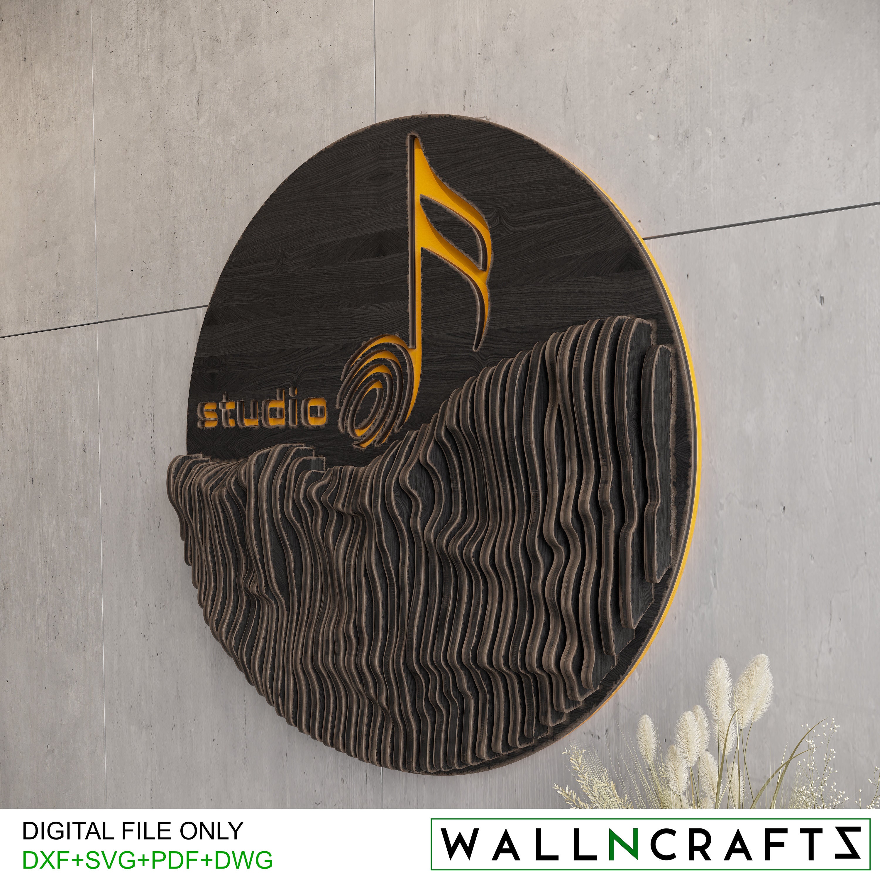 Parametric Wall Sign Studio / Cnc Cutting Files / Music Area / Wall ...