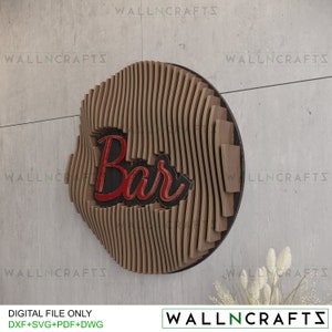 Parametric Wall Sign Bar / Cnc Cutting Files / Pub / Club / Wall ...