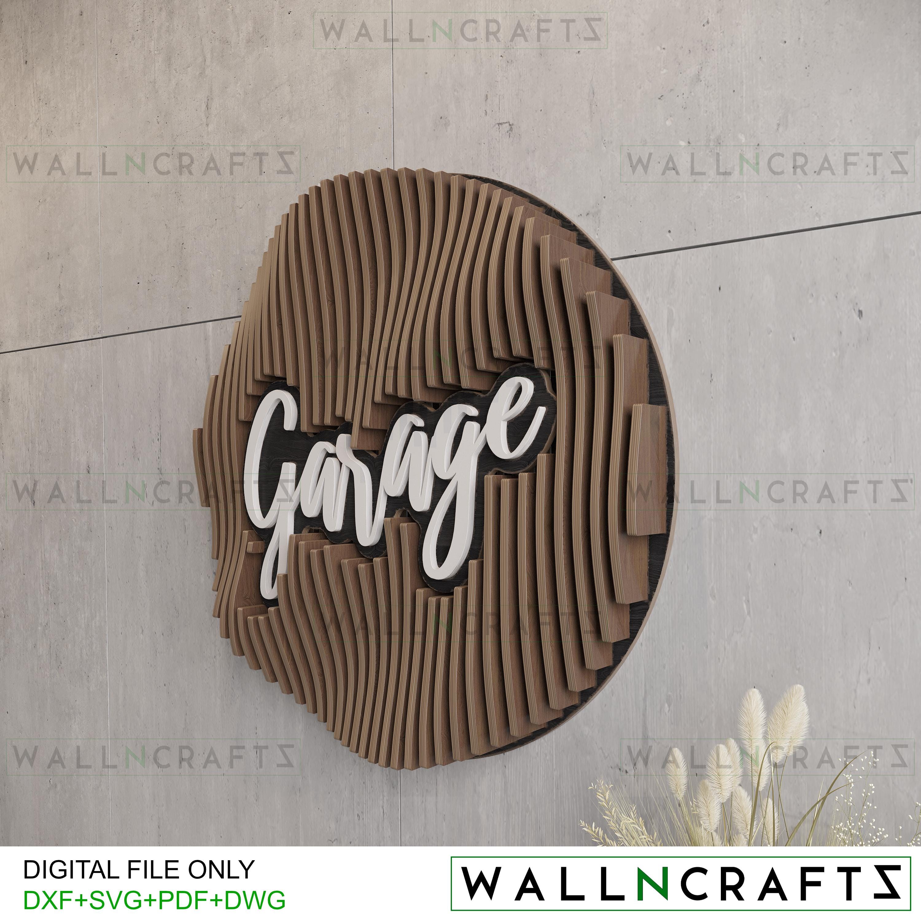Parametric Wall Sign Garage / Cnc Cutting Files / Auto Club Wall Sign ...