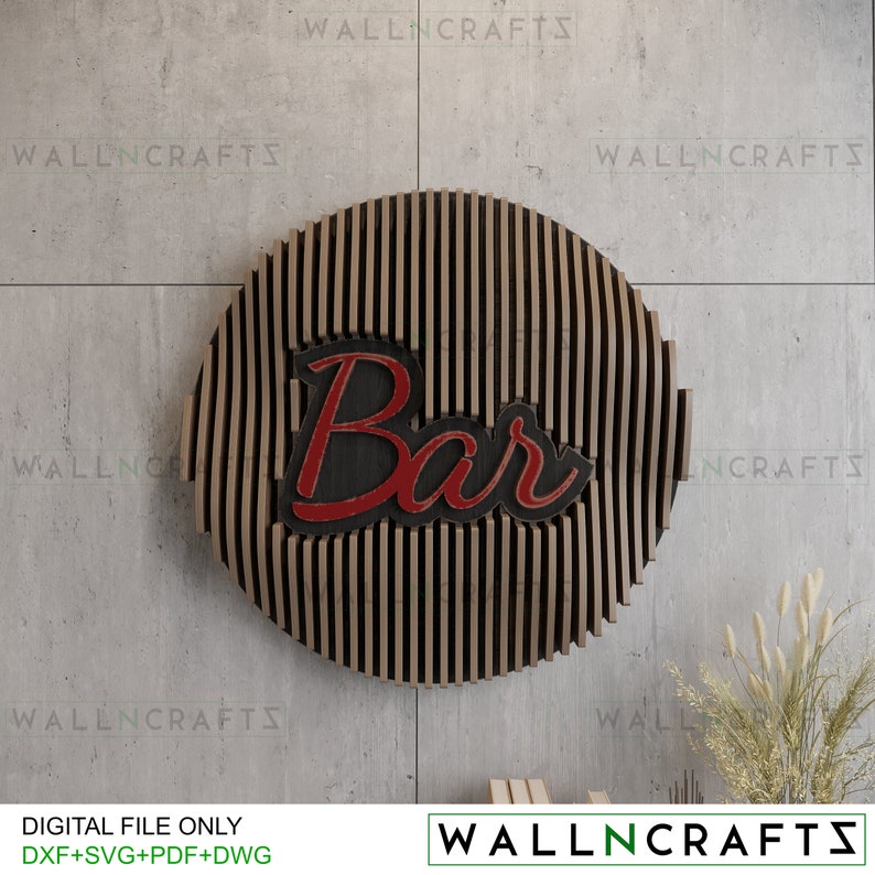 Parametric Wall Sign Bar / Cnc Cutting Files / Pub / Club / Wall ...