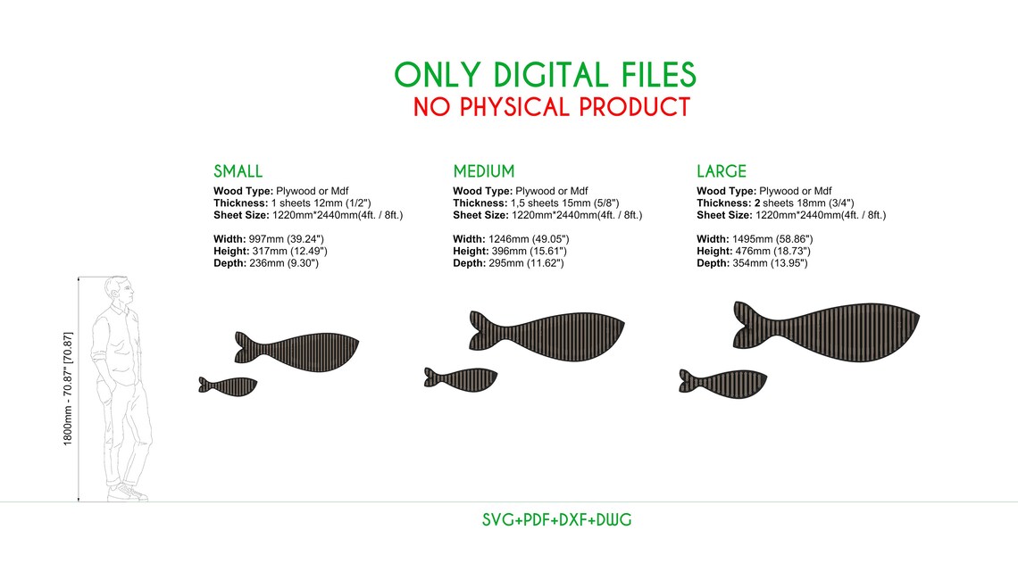 Parametric Wall Art B-1 / Cnc Cutting Files / Fish Wall Decor / Whale ...