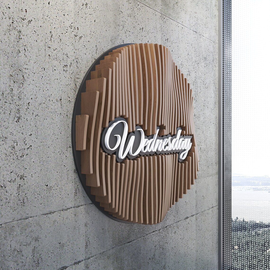 Parametric Wall Sign Wednesday / Cnc Cutting Files / Day Name / Wall ...