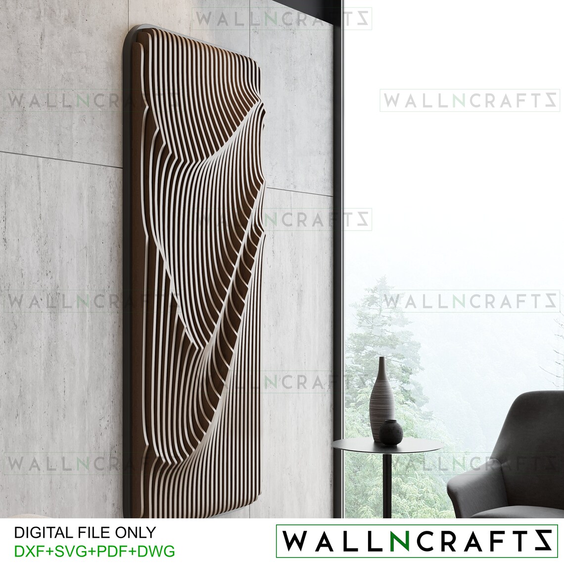 Parametric Wall Art A-8 / Cnc Cutting Files / Abstract Wooden Wall ...