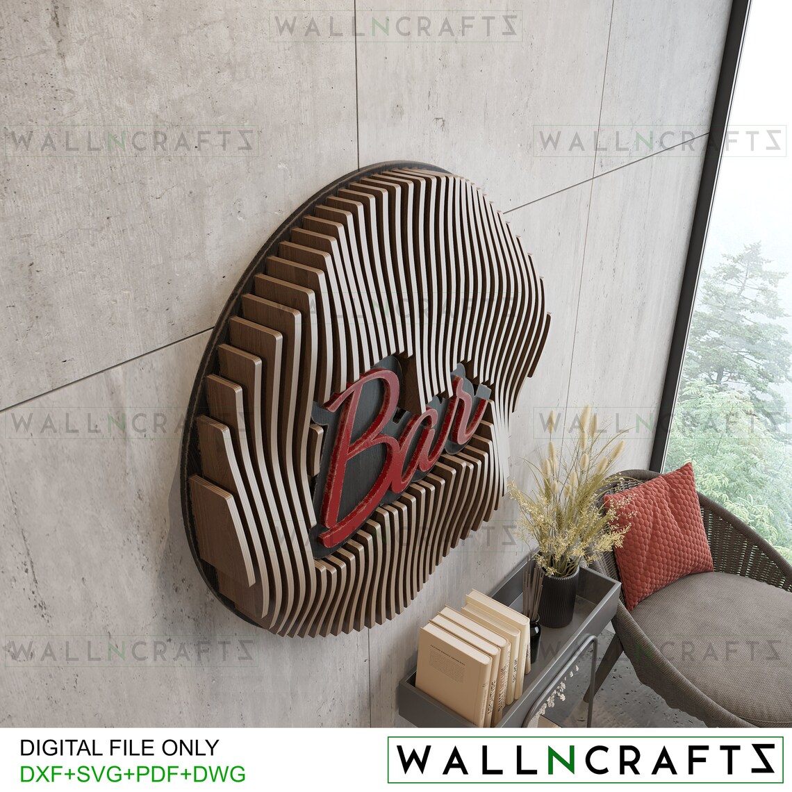 Parametric Wall Sign Bar / Cnc Cutting Files / Pub / Club / Wall ...