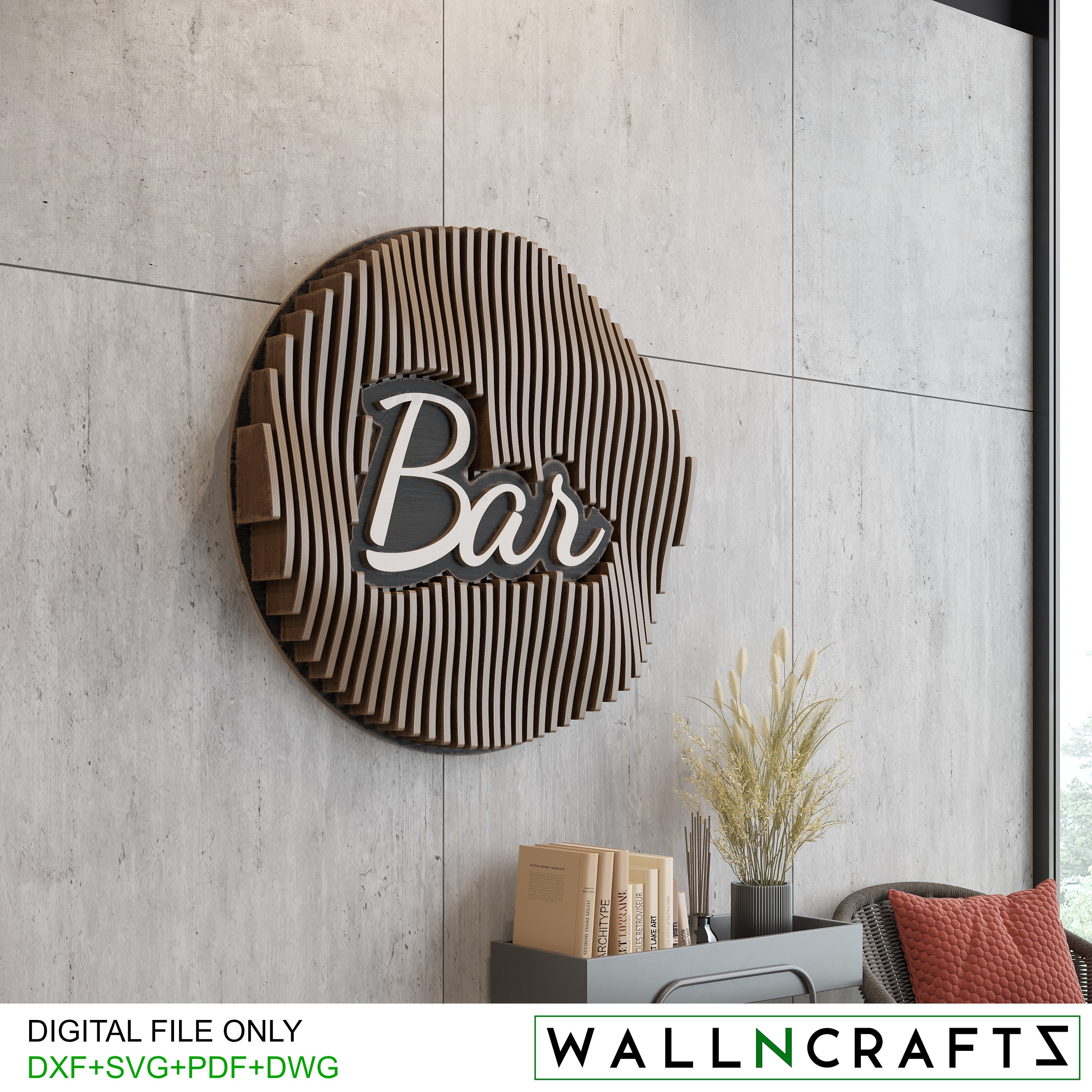 Parametric Wall Sign Bar / Cnc Cutting Files / Pub / Club / Wall ...