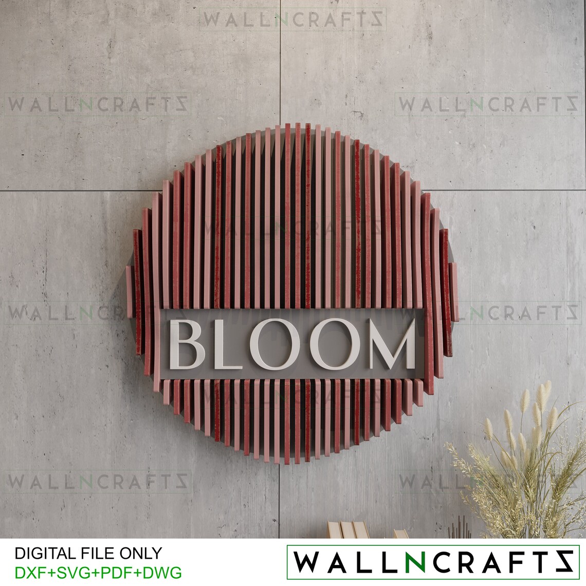 Parametric Wall Sign Bloom / Cnc Cutting Files / Slogan / Wall Hanging / Texts Laser Plan - Etsy