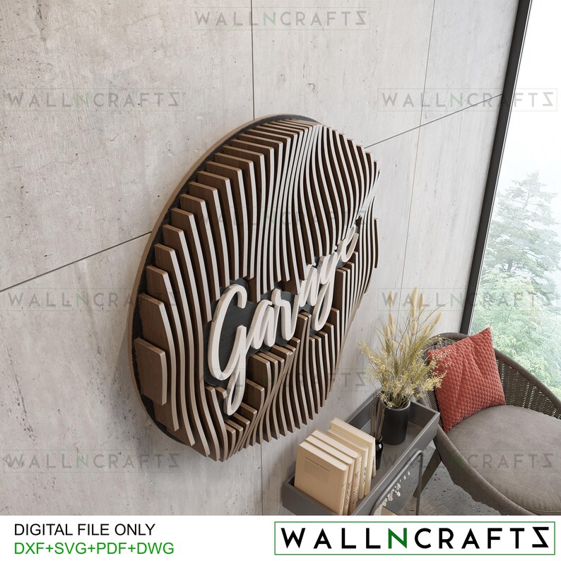 Parametric Wall Sign Garage / Cnc Cutting Files / Auto Club Wall Sign ...