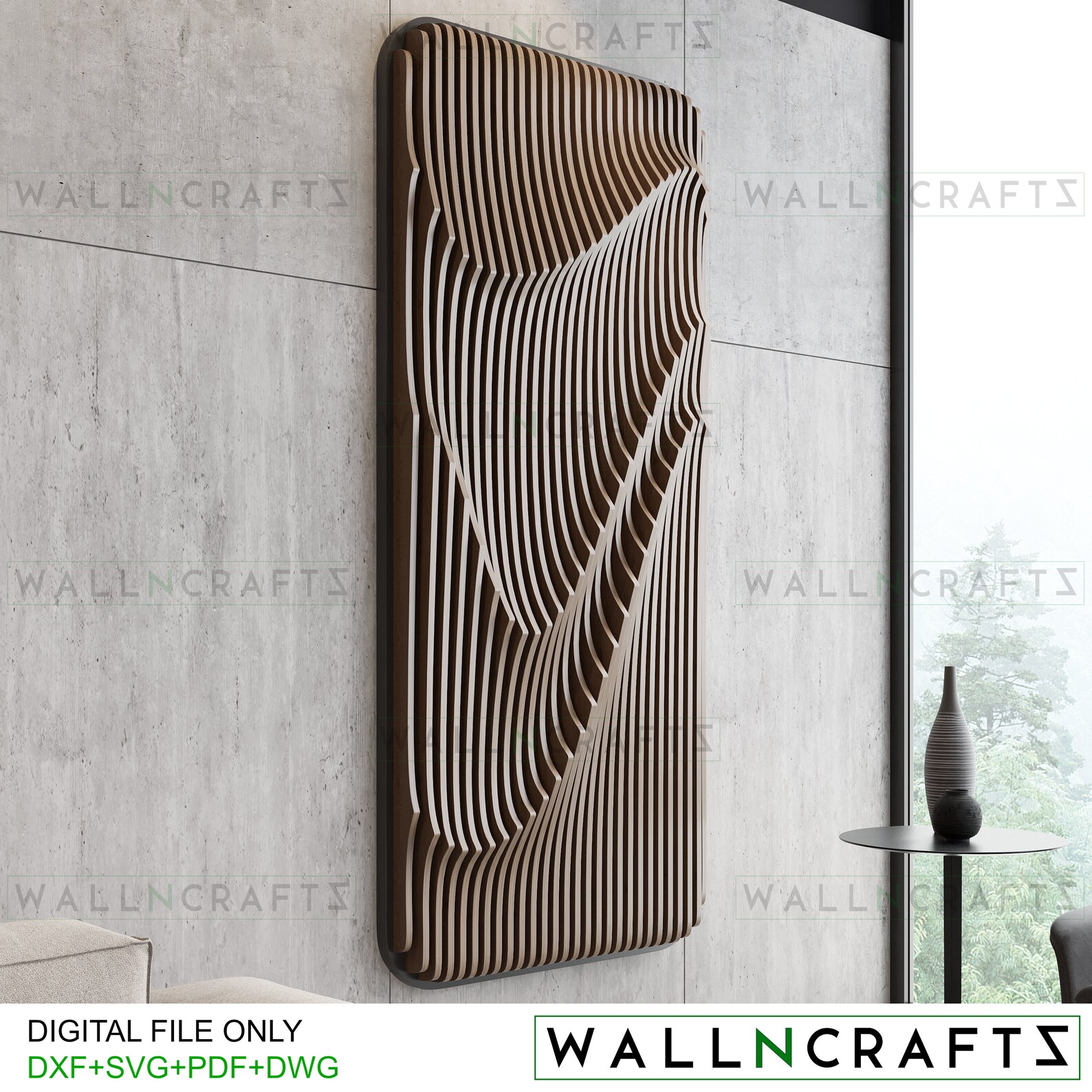 Parametric Wall Art A-8 / Cnc Cutting Files / Abstract Wooden Wall ...