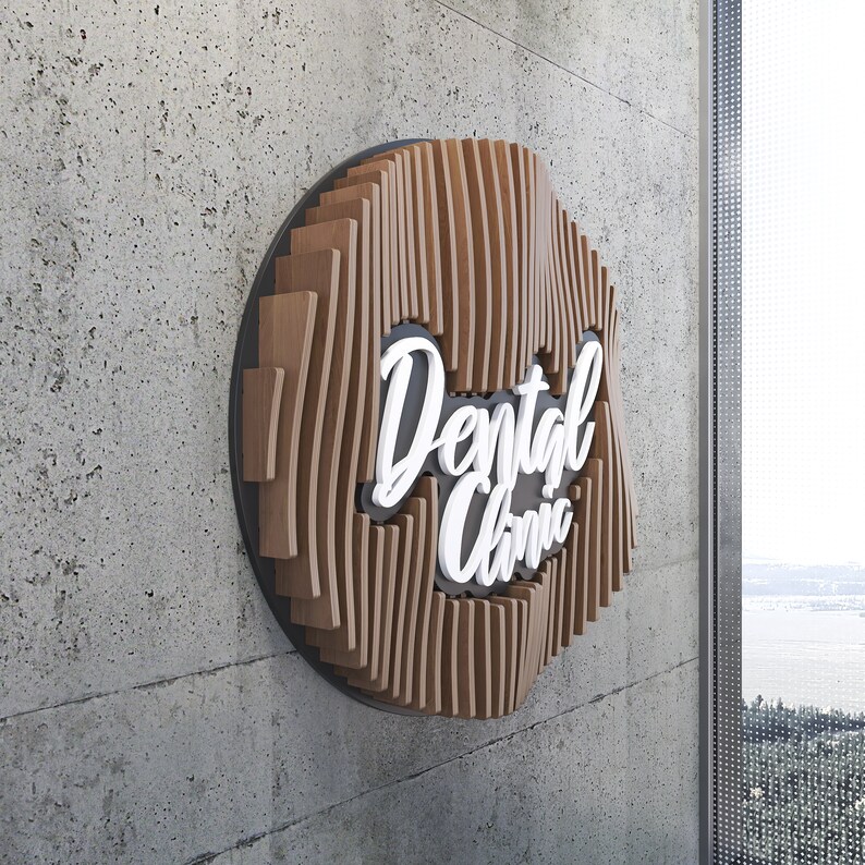 Parametric Wall Sign Dental Clinic / Cnc Cutting Files / Day Name ...