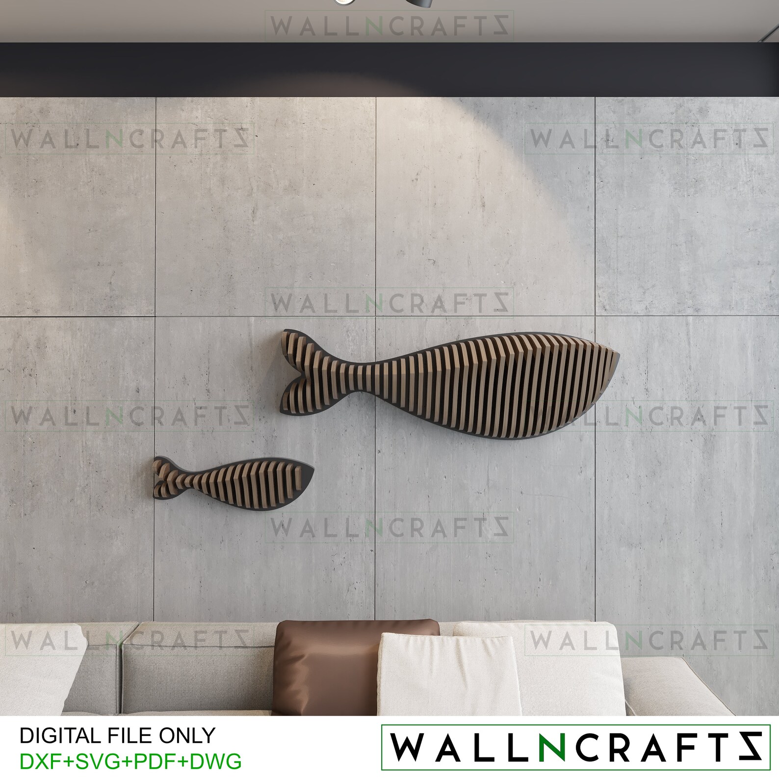Parametric Wall Art B-1 / Cnc Cutting Files / Fish Wall Decor / Whale ...