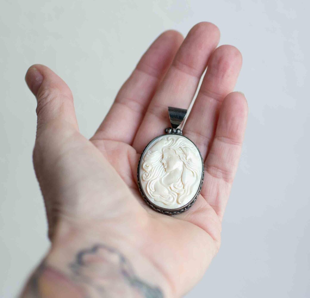 Hand Carved Bone Pendant - Etsy