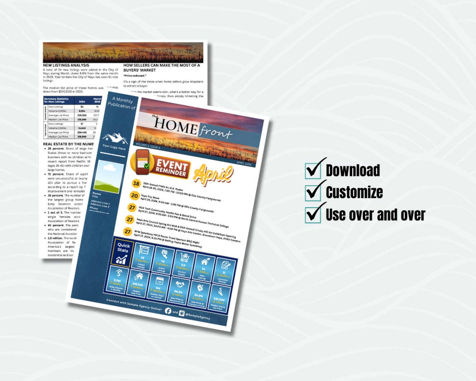 4 Page Newsletter Template for Real Estate Agents - Etsy