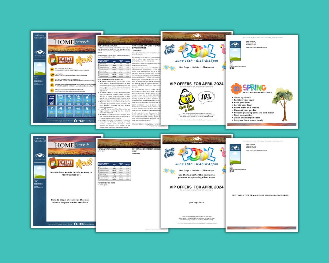 4 Page Newsletter Template for Real Estate Agents - Etsy