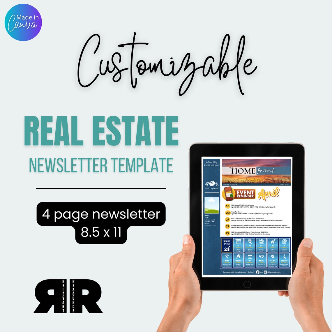 4 Page Newsletter Template for Real Estate Agents - Etsy
