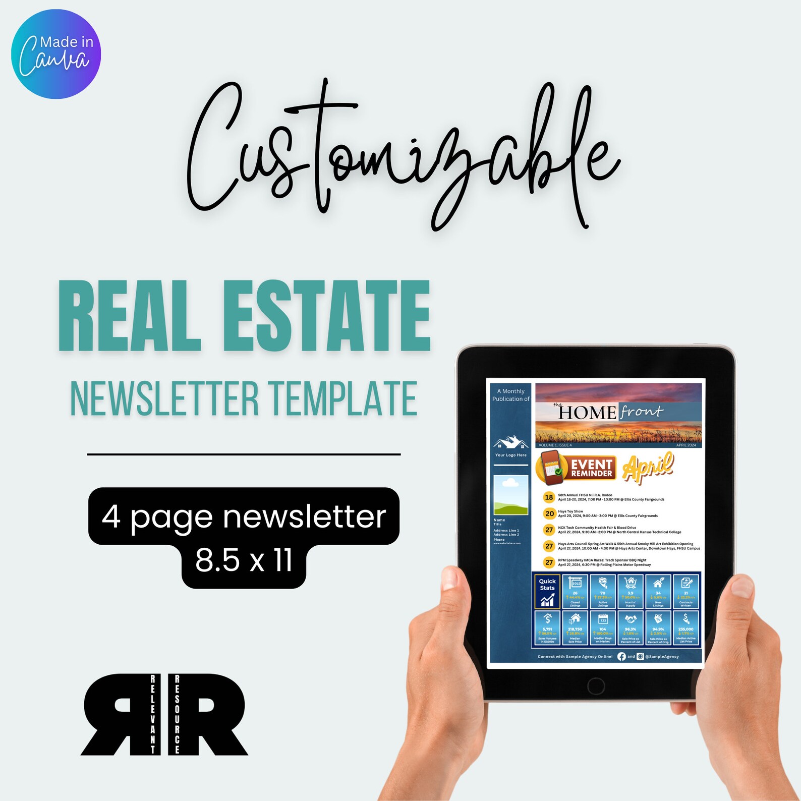 4 Page Newsletter Template for Real Estate Agents - Etsy