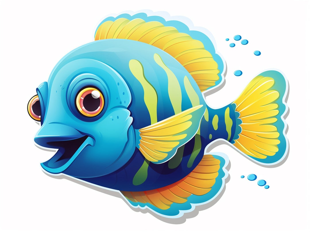 Vibrant Fish Clip Art Collection Watercolor Sea Animal Illustrations ...