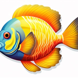 Vibrant Fish Clip Art Collection Watercolor Sea Animal Illustrations ...