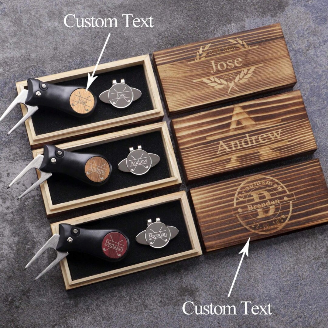 Personalized Divot Tool Set, Groomsmen Golf Ball Marker, Custom Divot ...