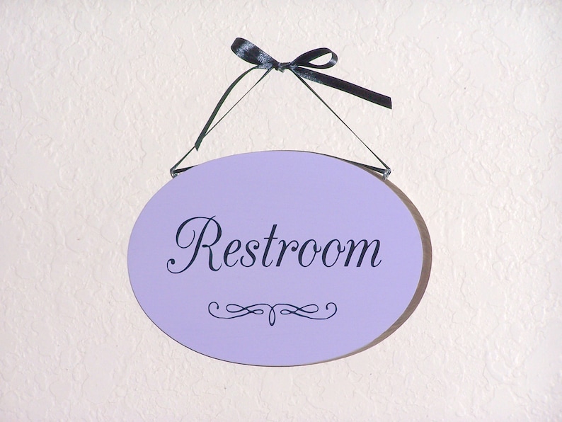 Oval Wall Plaque Restroom Hanging Sign Wood Home Decor - Etsy