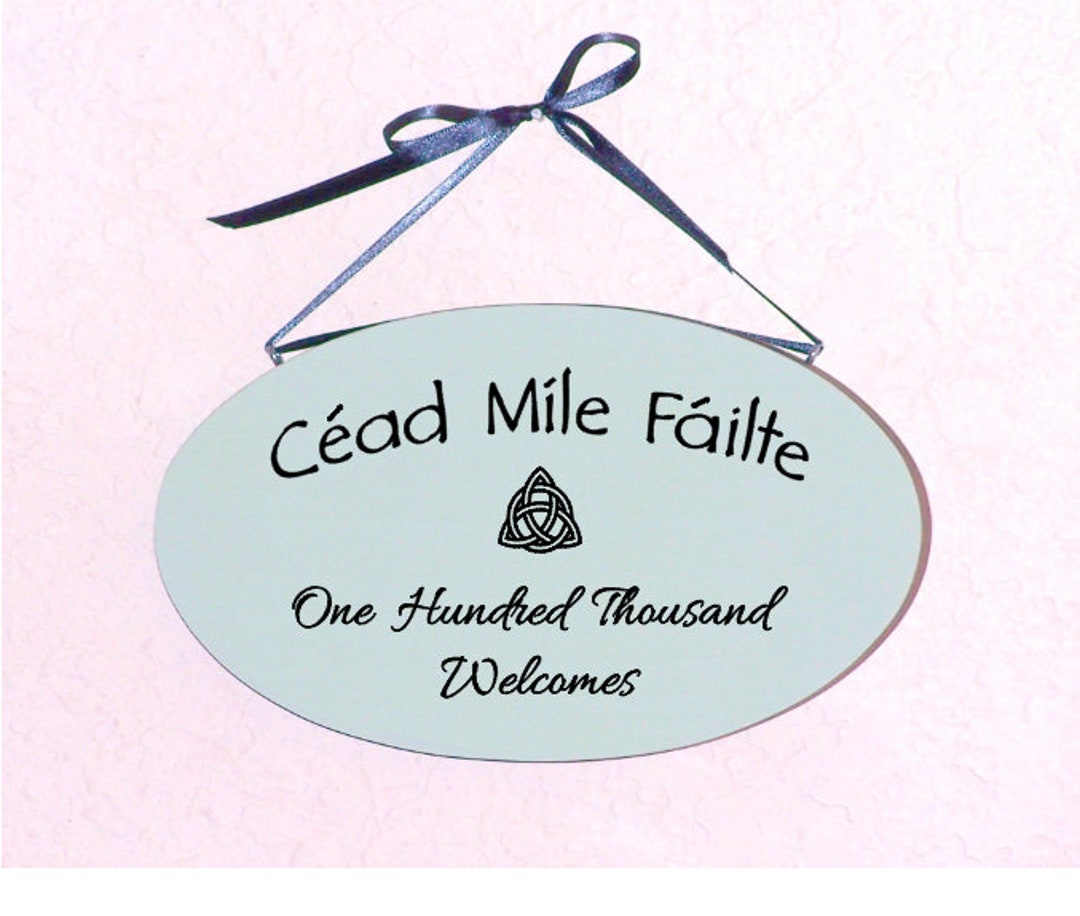 Home Decor Wood Sign, Ireland Welcome Plaque, Rustic Farmhouse, Cead ...