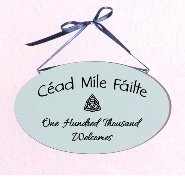 Cead Mile Failte Hanging Sign - Etsy