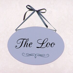 The Loo Plaque, Home Office Decor Wood Sign, French Country Washroom ...