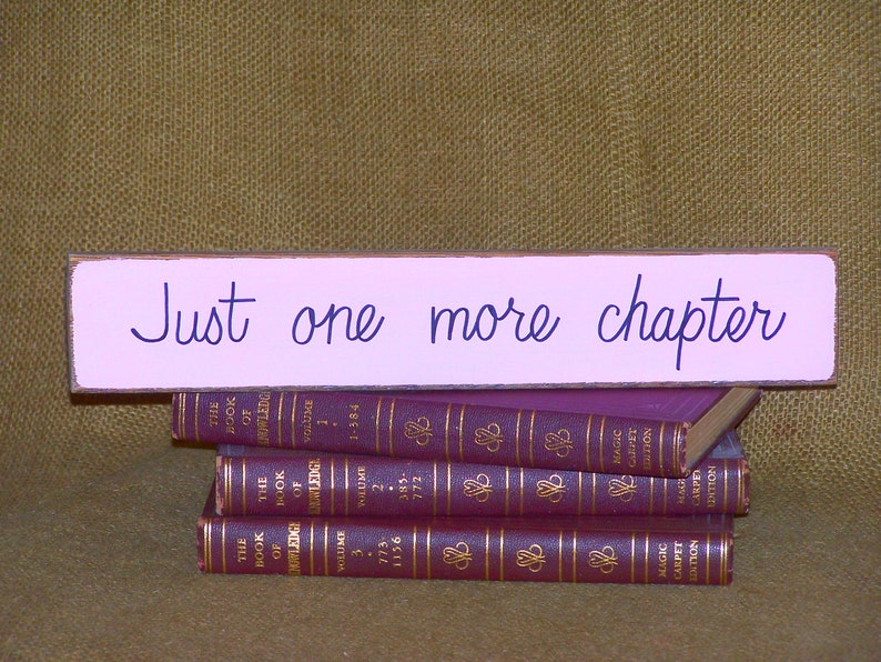 One More Chapter Wood Home Decor Sign Reader Book Lover Gift | Etsy