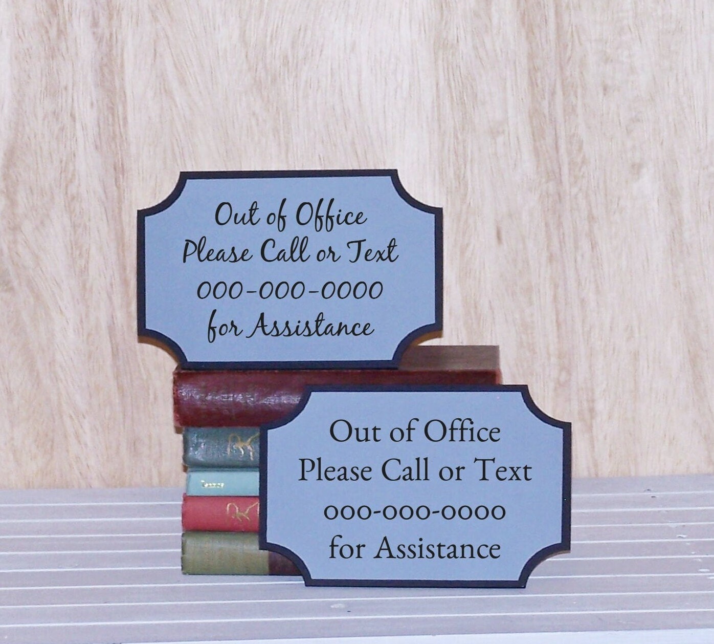 Out of Office Notice Call or Text Phone Number Sign, Workplace Display ...