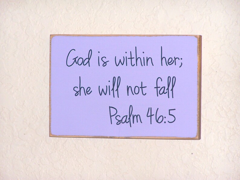 Scripture Quote Bible Verse Psalm 46 5 Plaque Wood Sign | Etsy