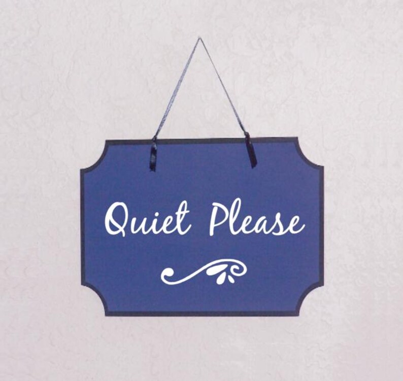 Quiet Please Small Sign, Wall Hanging Plaque, Office or Home Notice ...