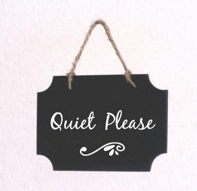 Quiet Please Small Sign, Wall Hanging Plaque, Office or Home Notice ...