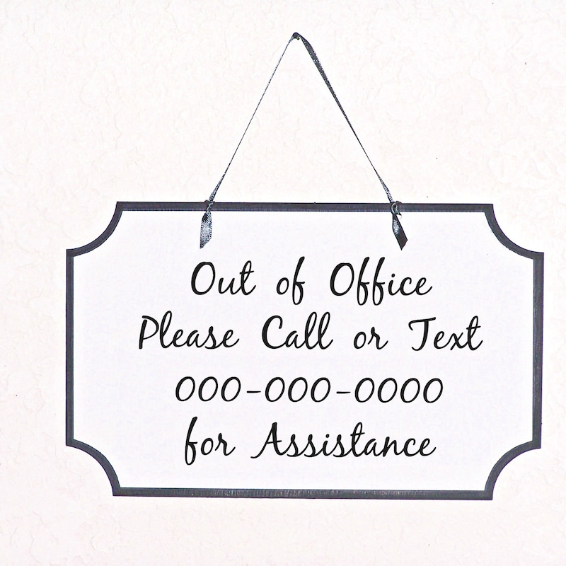 Out of Office Door Sign - Etsy