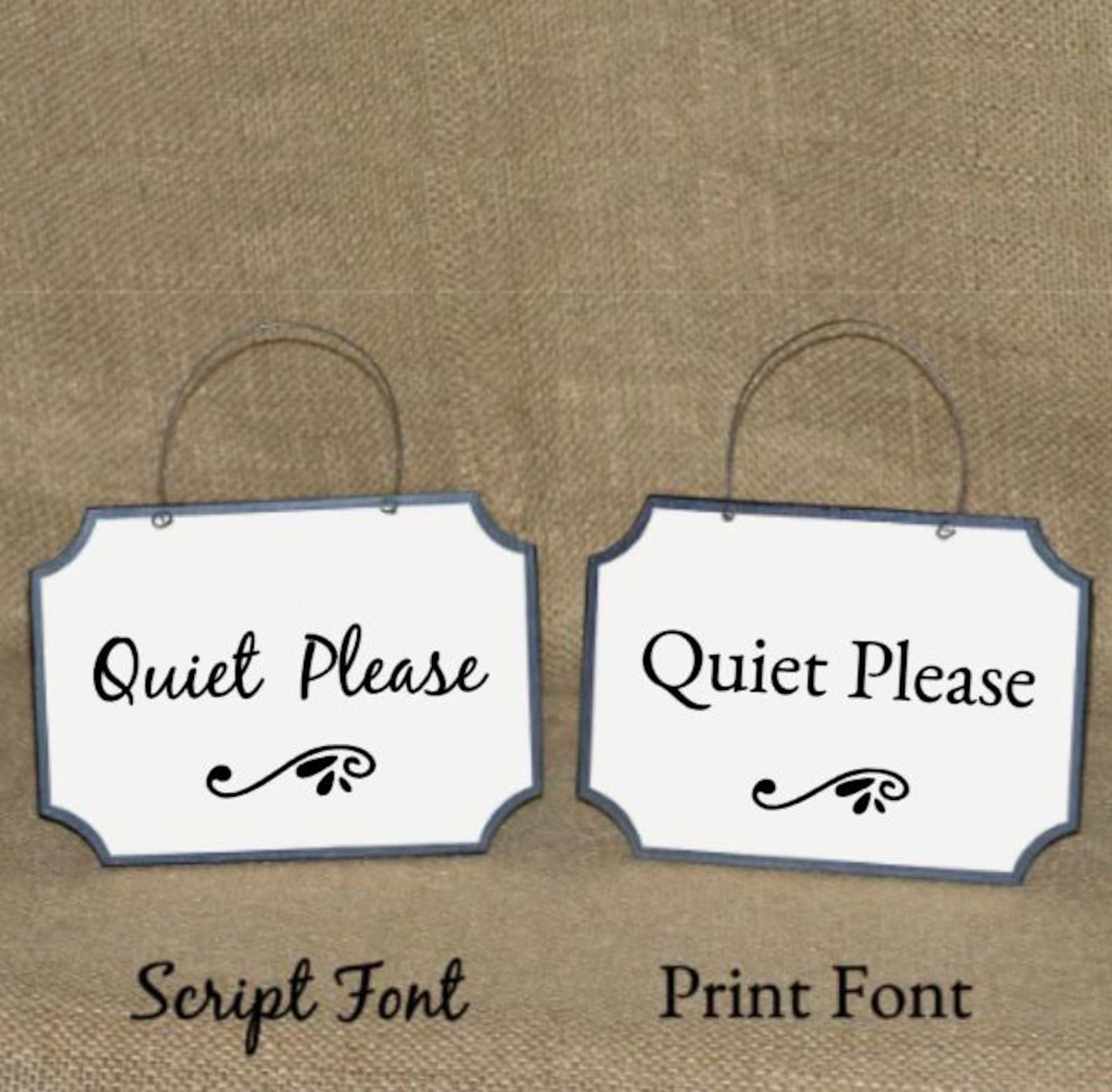 Quiet Please Small Sign, Wall Hanging Plaque, Office or Home Notice ...