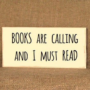 Books Are Calling Wood Home Decor Sign, Rustic Plaque, School Teacher ...